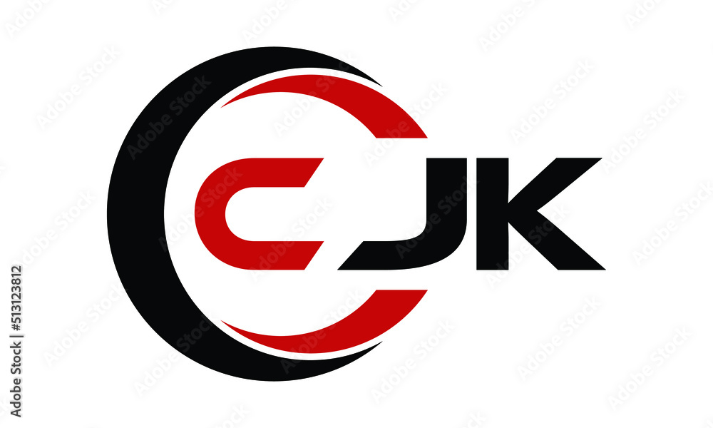 CJK swoosh three letter logo design vector template | monogram logo ...