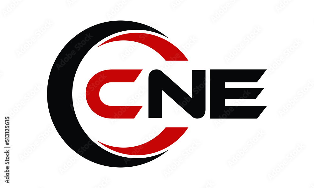 CNE swoosh three letter logo design vector template | monogram logo ...
