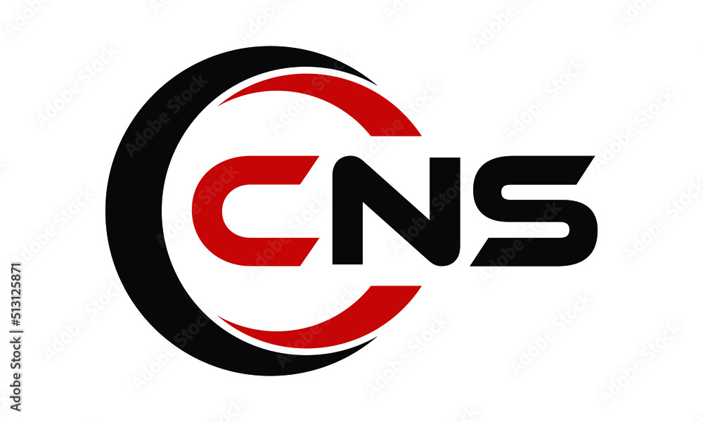 CNS swoosh three letter logo design vector template | monogram logo ...