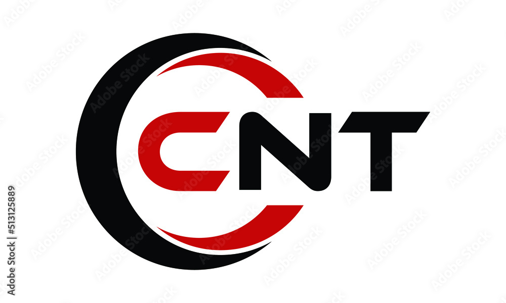 CNT swoosh three letter logo design vector template | monogram logo ...