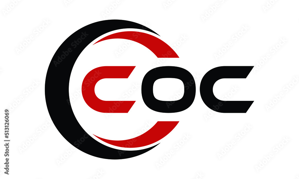 COC swoosh three letter logo design vector template | monogram logo ...
