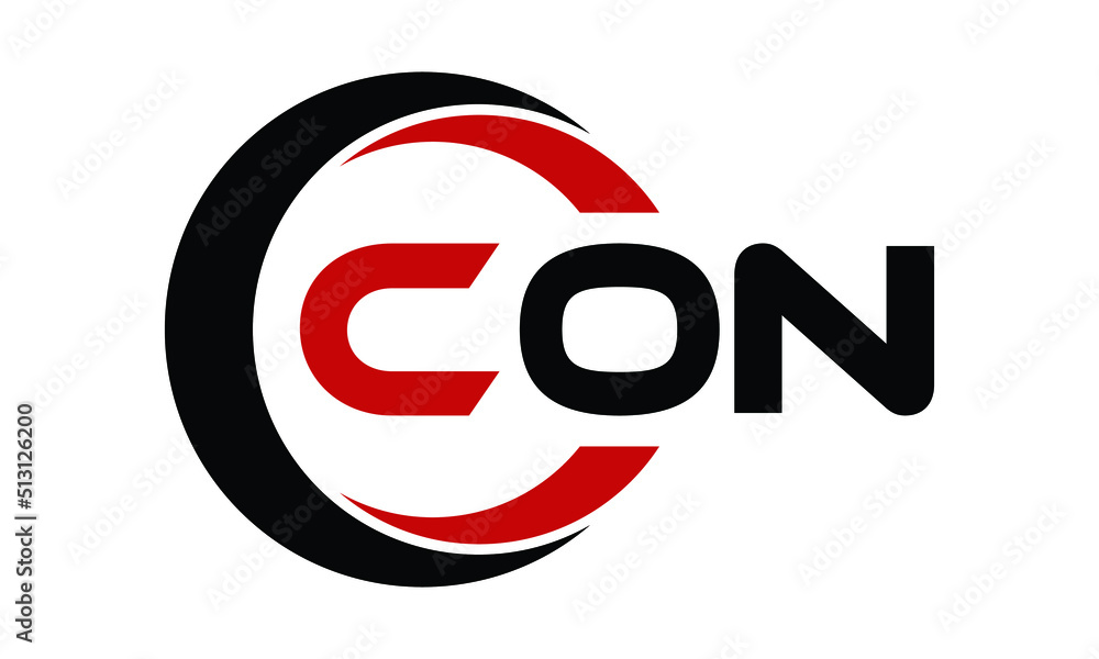 CON swoosh three letter logo design vector template | monogram logo ...