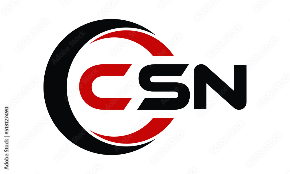 CSN swoosh three letter logo design vector template | monogram logo ...
