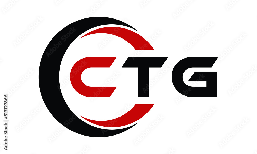 CTG swoosh three letter logo design vector template | monogram logo ...