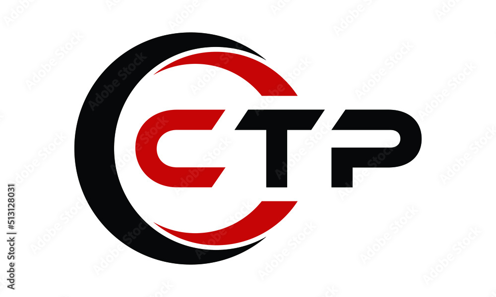 CTP swoosh three letter logo design vector template | monogram logo ...