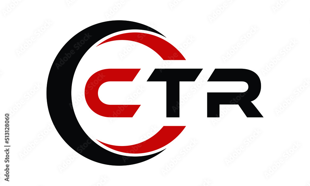 Vektorová grafika „CTR swoosh three letter logo design vector template ...