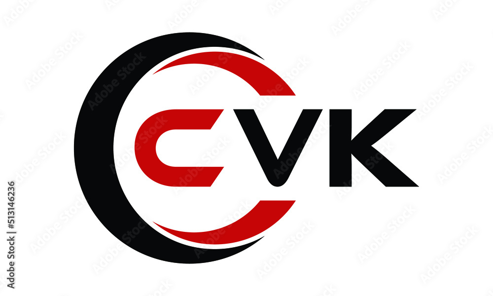 CVK swoosh three letter logo design vector template | monogram logo ...