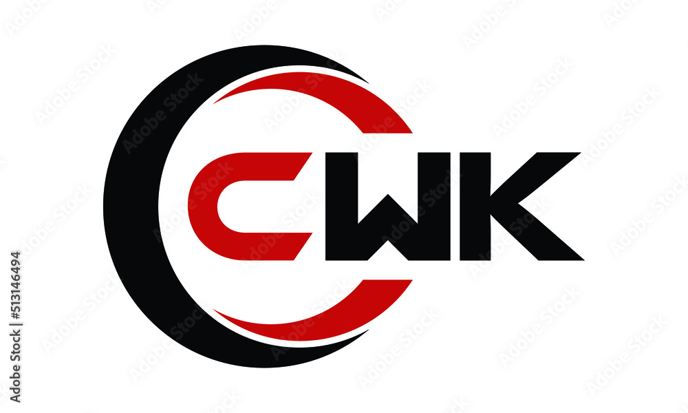 CWK swoosh three letter logo design vector template | monogram logo ...