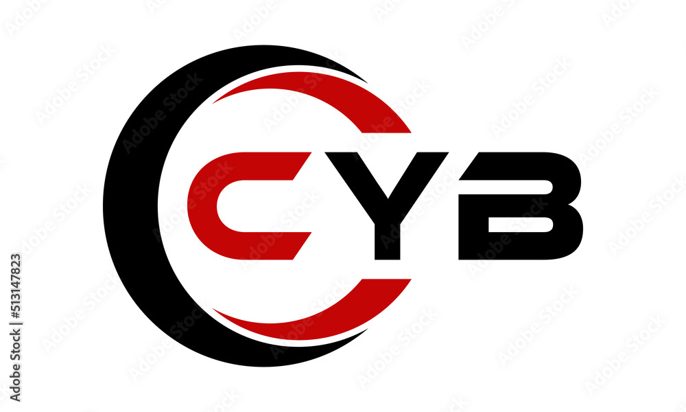 CYB swoosh three letter logo design vector template | monogram logo ...