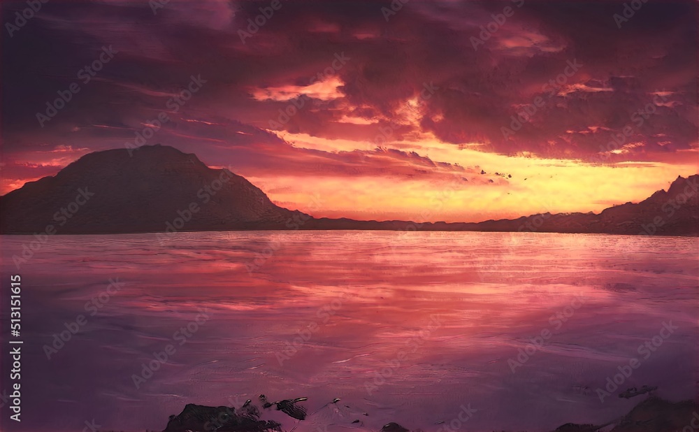 incredibly beautiful background, oil painting, realistic picture ...