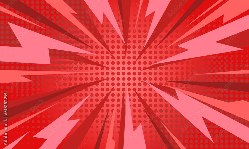 Abstract Red Comic Background Free Vector Stock Vector | Adobe Stock