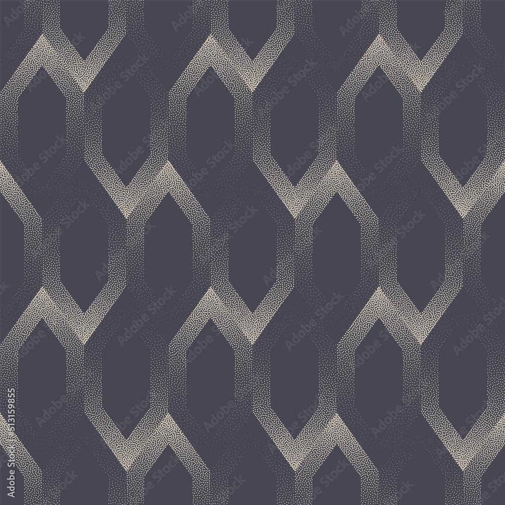 Oriental Lattice Decorative Seamless Pattern Vector Stippled Abstract ...