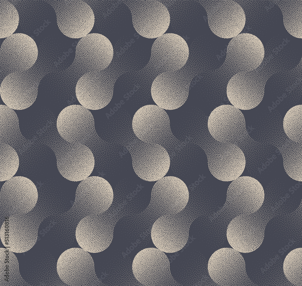 Metaball Grid Contemporary Seamless Pattern Vector Stippled Abstract ...