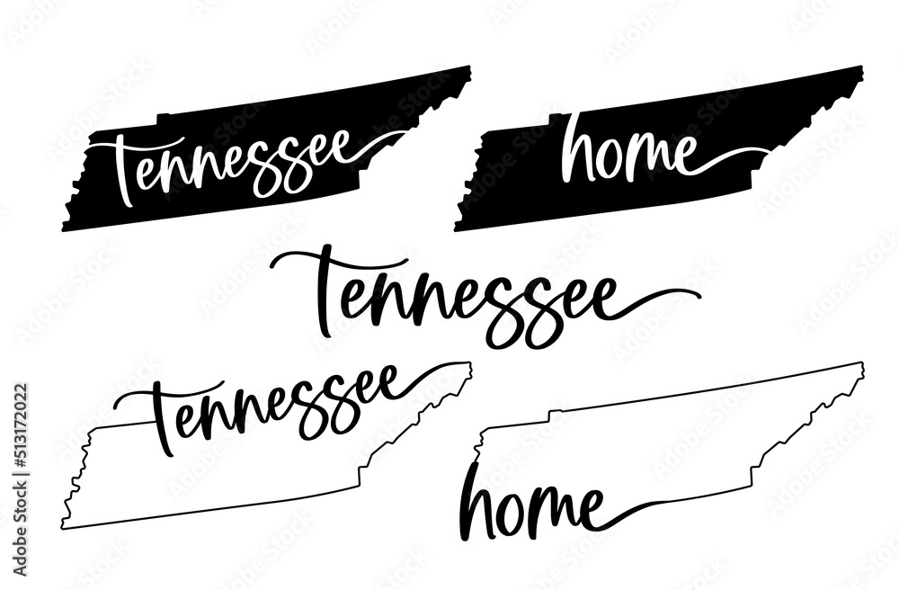 Stylized map of the U.S. State of Tennessee vector illustration Stock ...