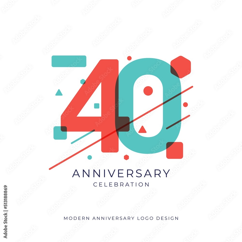 40 years anniversary celebration logo design template vector Stock ...