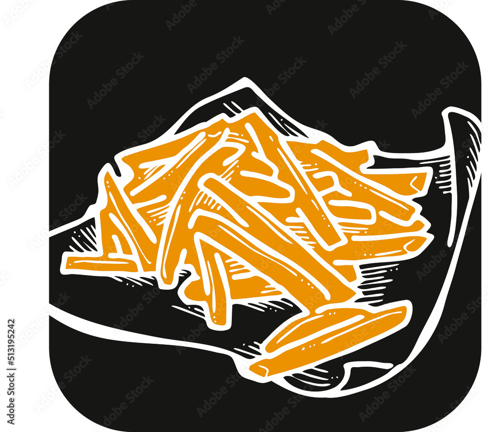 Crispy crunchy tasty French fries. Junk food for restaurant menu. Fried ...