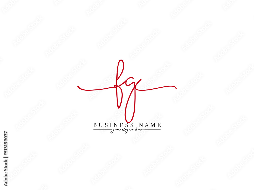 Initials FG Signature Logo, Signature Fg gf Logo Icon Vector Red Color ...
