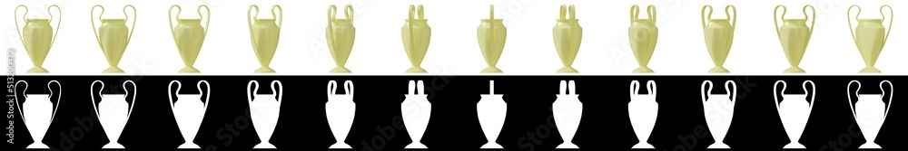 3D rendering illustration of trophy cup sprites Stock Illustration ...