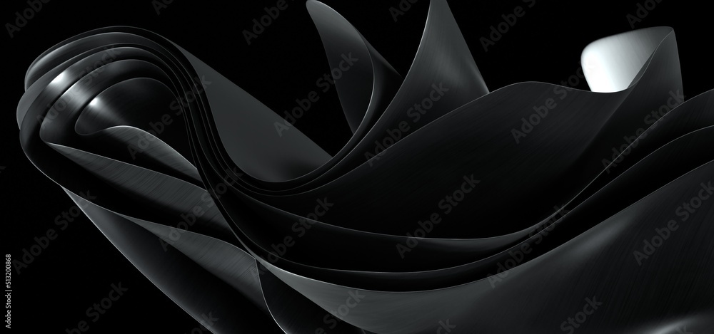 Abstract Dynamic Black Background with Various Shape Design. Usable for ...