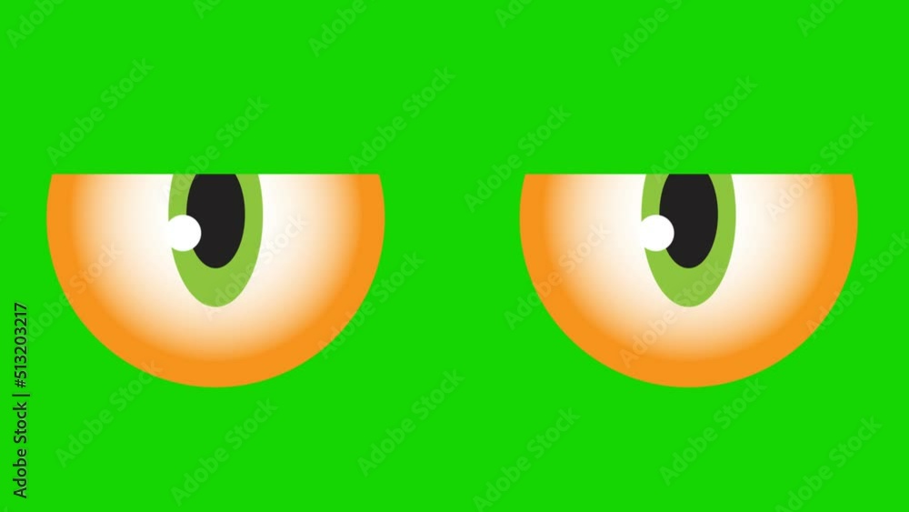Cartoon monster eyes on a green background. Cartoon monster eyes with ...