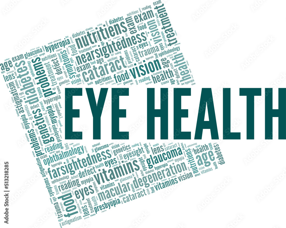 Eye Health word cloud conceptual design isolated on white background ...
