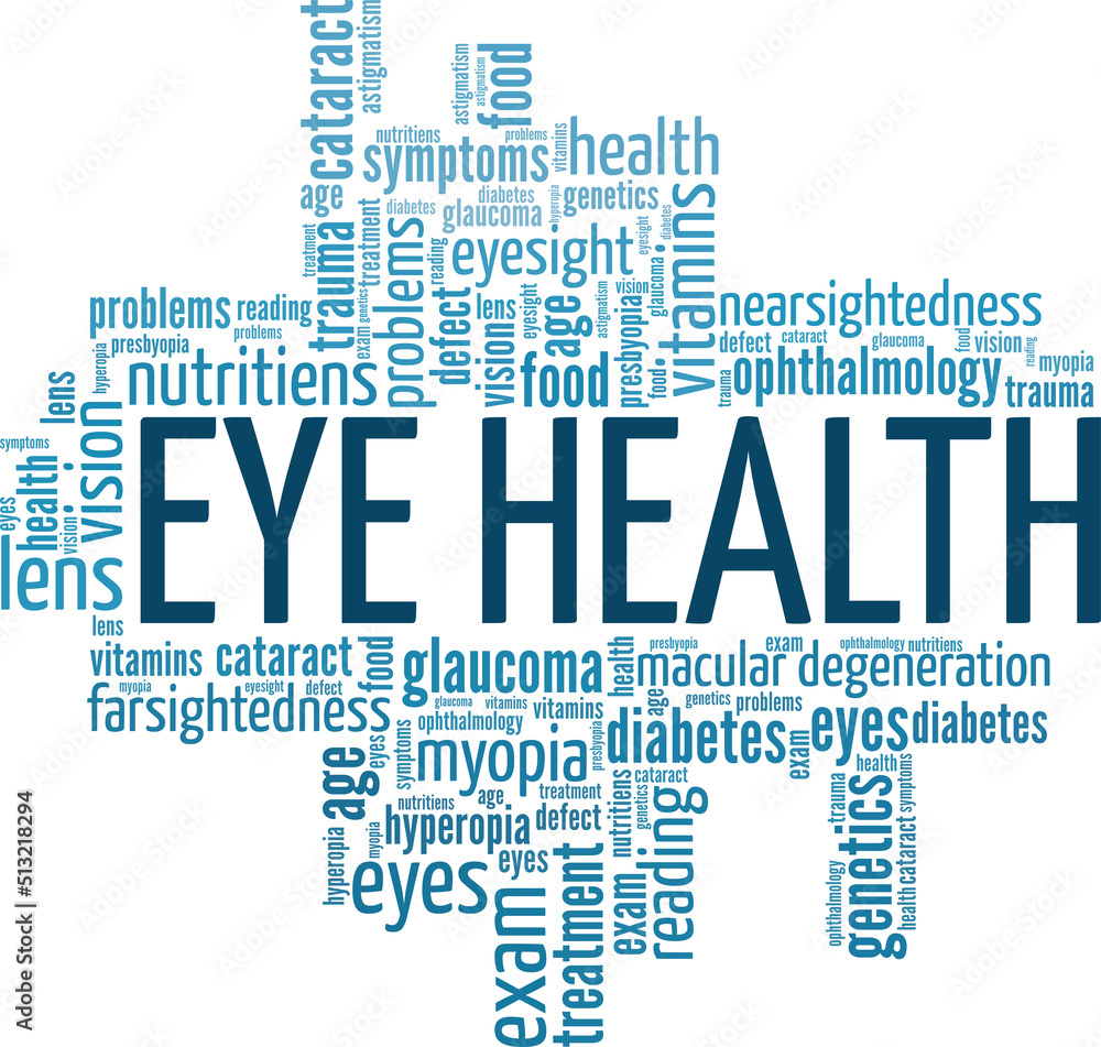Eye Health word cloud conceptual design isolated on white background ...