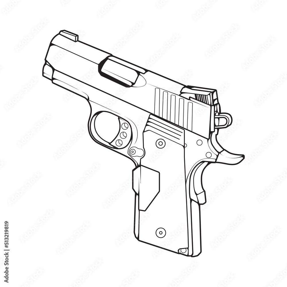 Vecteur Stock Firearms line art style, Shooting gun, Weapon ...
