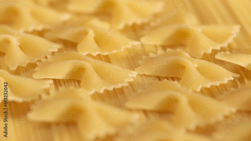 Background Of Spaghetti Pasta. Uncooked Italian Pasta Golden Rotating ...