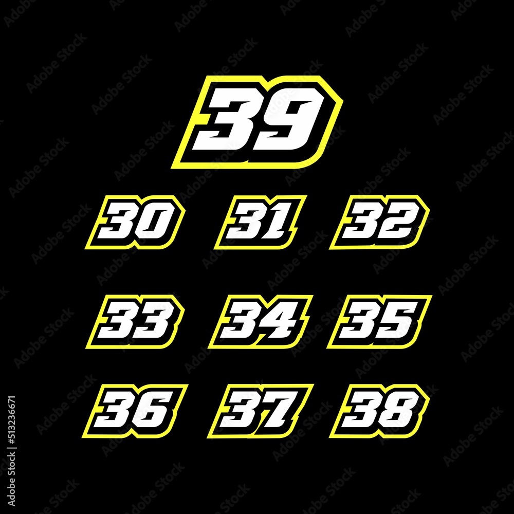 Vetor de Racing number logo design do Stock | Adobe Stock
