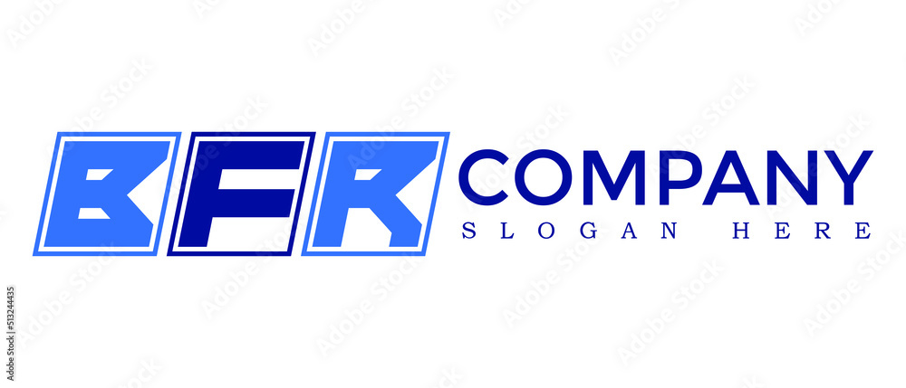 BFR three Letter Rounded rectangle boxes shape element symbol digital ...