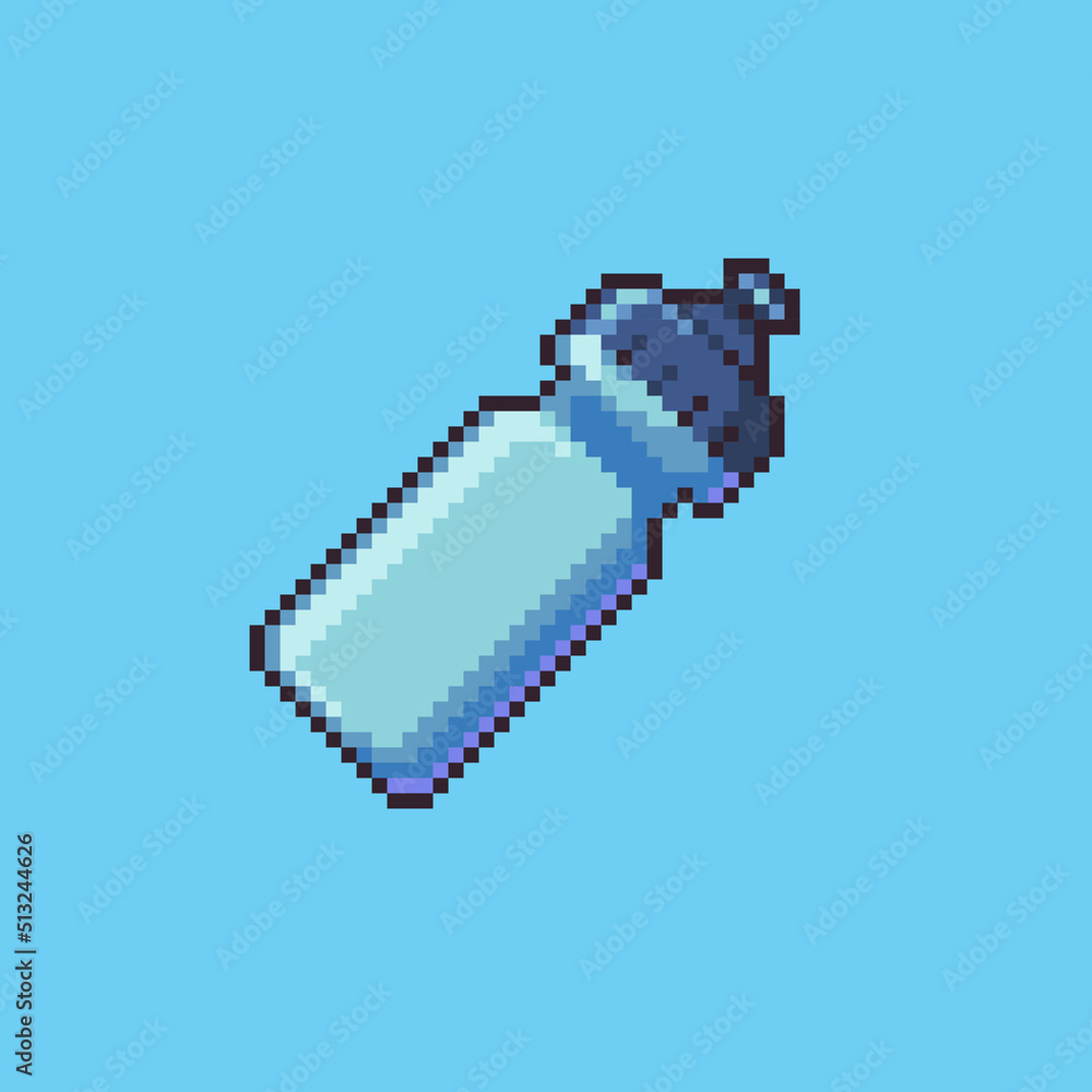 Editable vector water bottle pixel art illustration for game ...