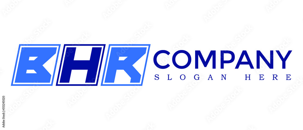 BHR three Letter Rounded rectangle boxes shape element symbol digital ...
