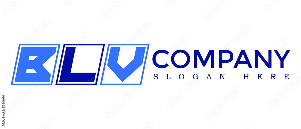 BLV three Letter Rounded rectangle boxes shape element symbol digital ...