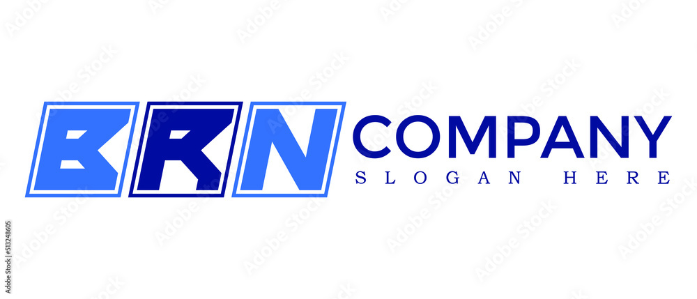 BRN three Letter Rounded rectangle boxes shape element symbol digital ...