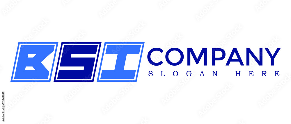 Vecteur Stock BSI three Letter Rounded rectangle boxes shape element ...