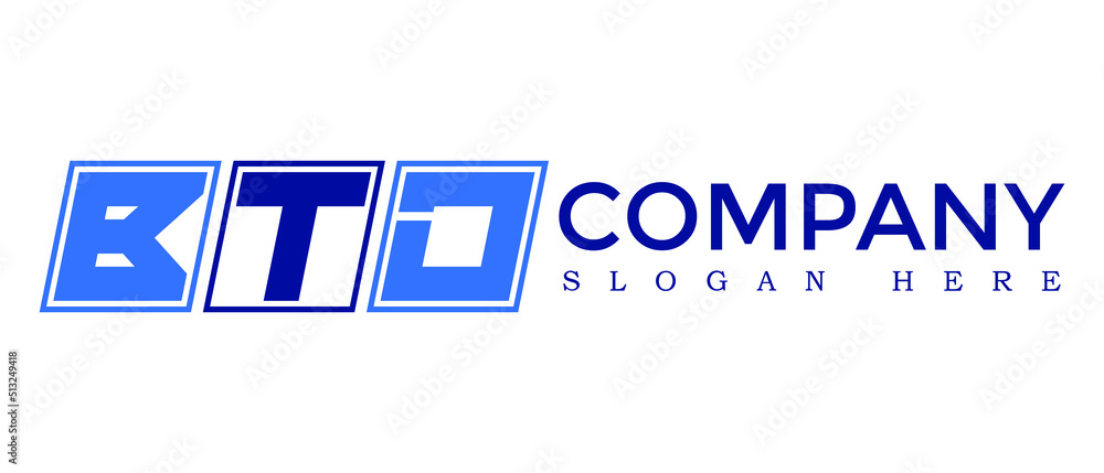 BTD three Letter Rounded rectangle boxes shape element symbol digital ...