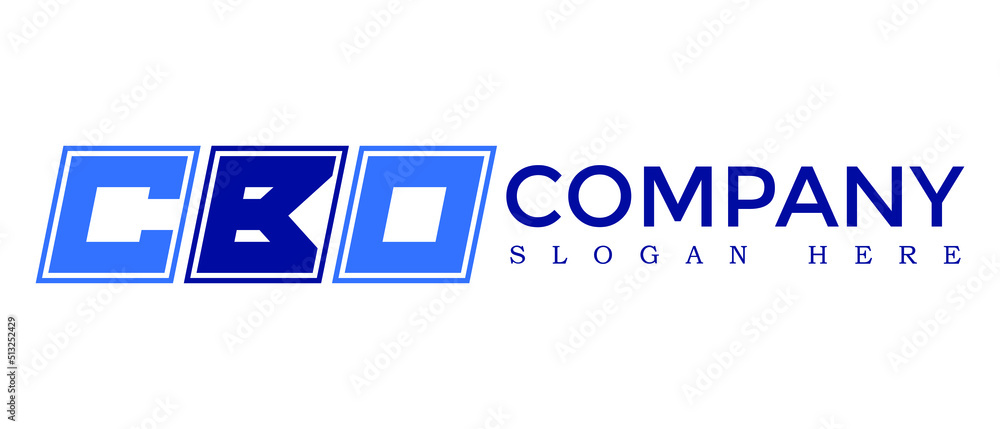 CBO three Letter Rounded rectangle boxes shape element symbol digital ...