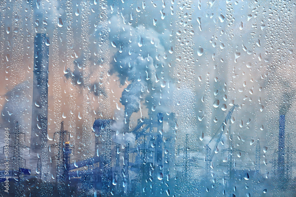 acid rain industry nature pollution carbon footprint background Stock ...