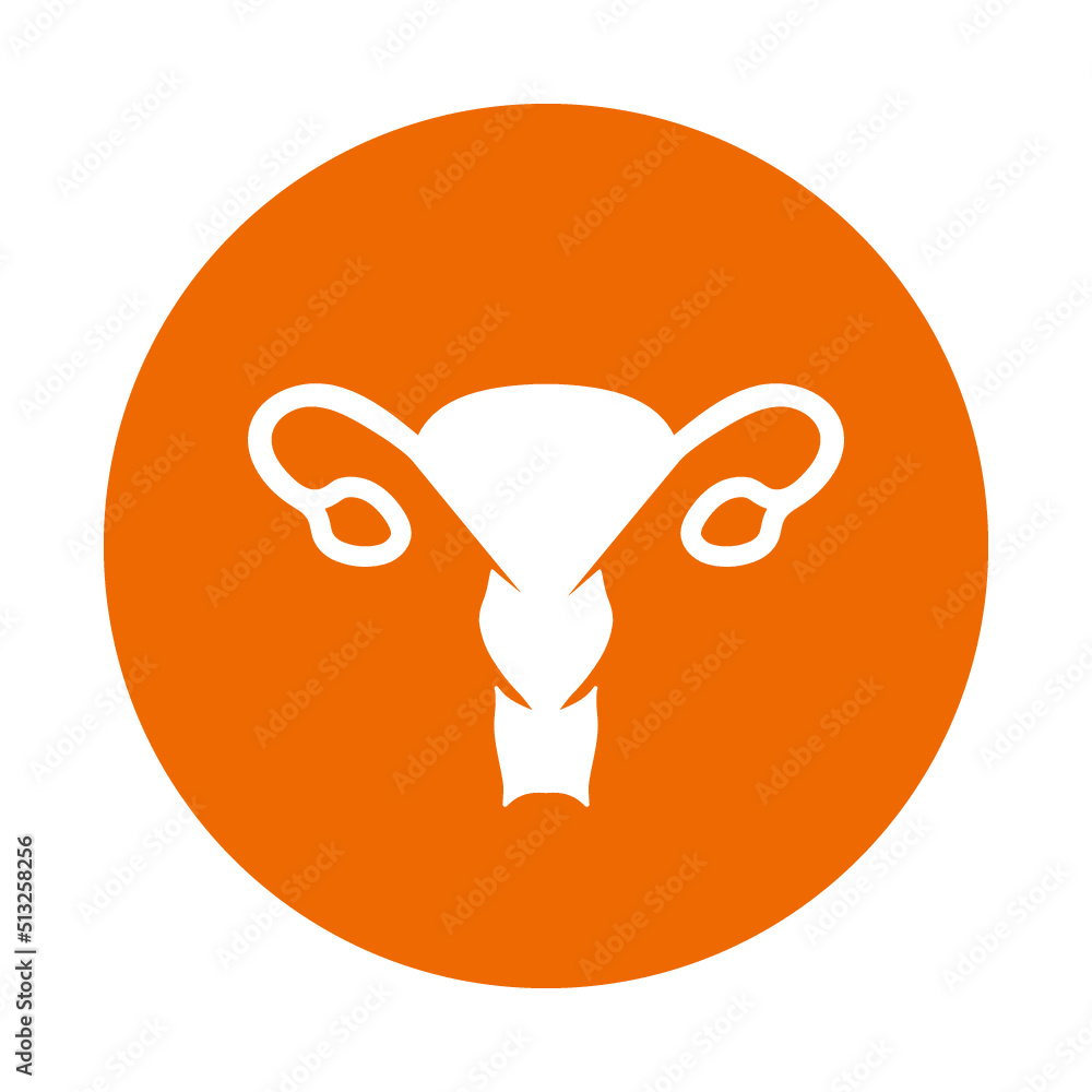 Labia, clitoris, clitoral, urethral icon. Orange color design. Stock ...