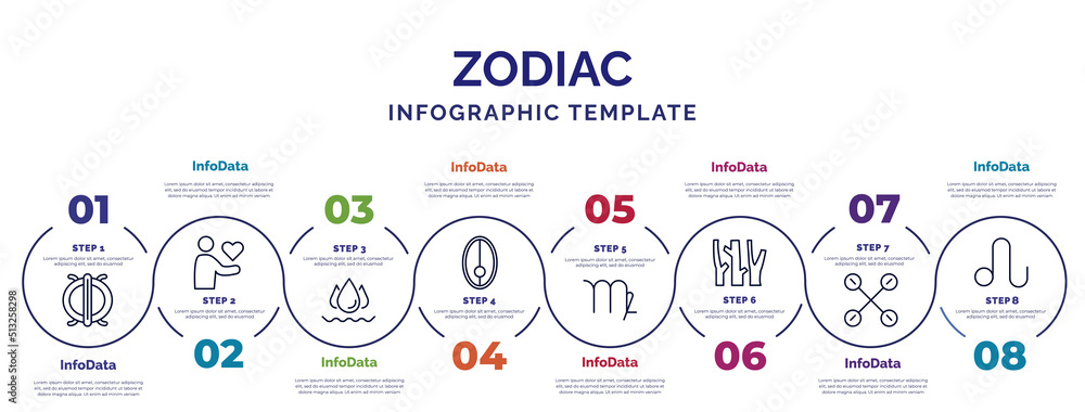 infographic template with icons and 8 options or steps. infographic for ...