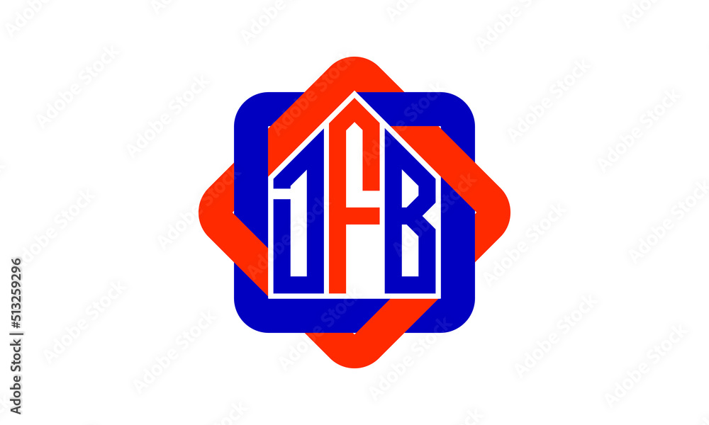 DFB three letter real estate logo with home icon logo design vector ...