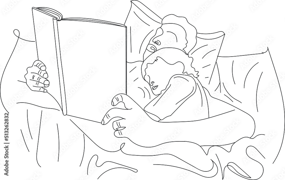 Father and son vector, sketch drawing of father reading story book for ...