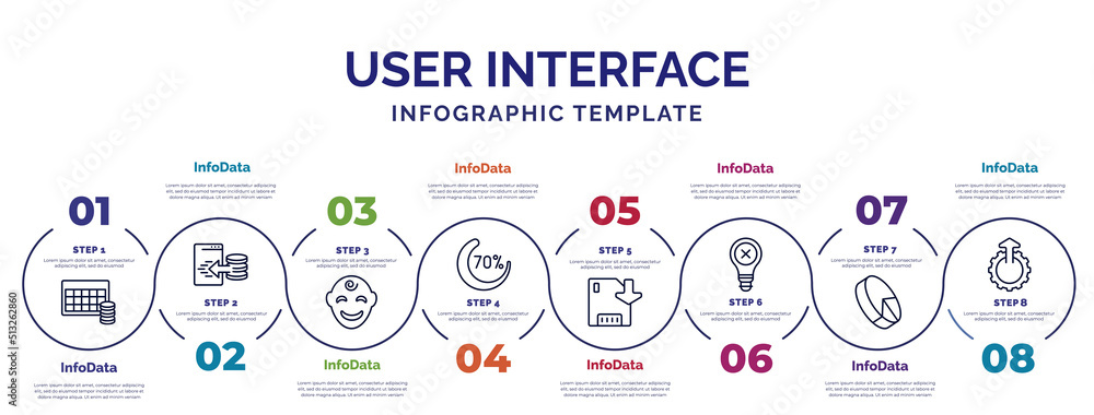 infographic template with icons and 8 options or steps. infographic for ...