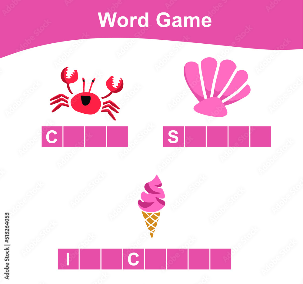 Word Game activity for children. Educational printable worksheet ...