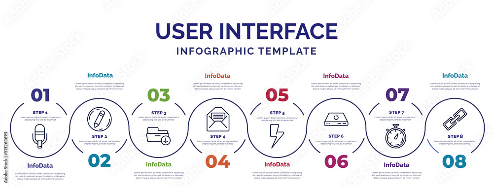 infographic template with icons and 8 options or steps. infographic for ...