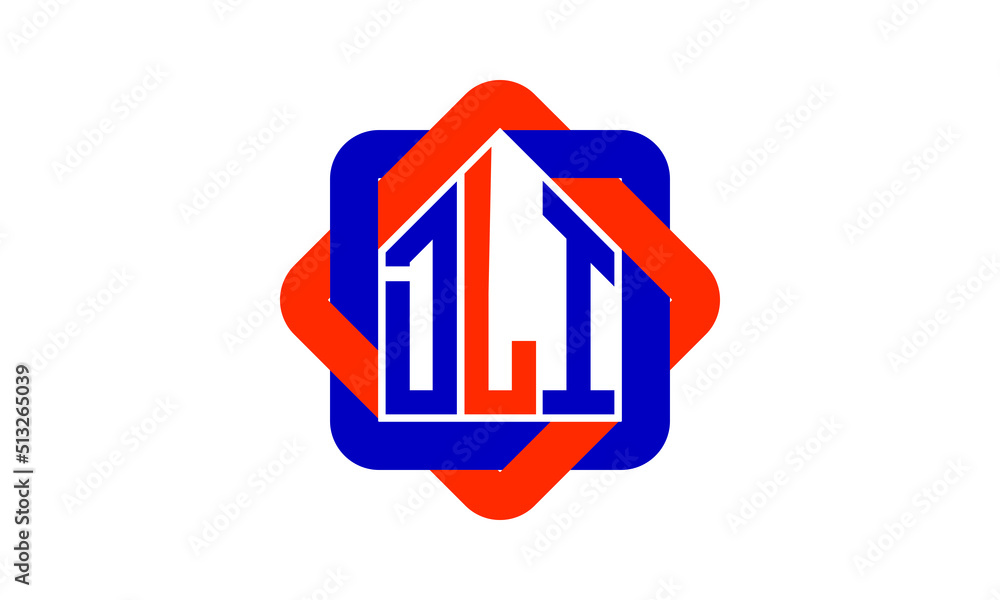 DLI three letter real estate logo with home icon logo design vector ...