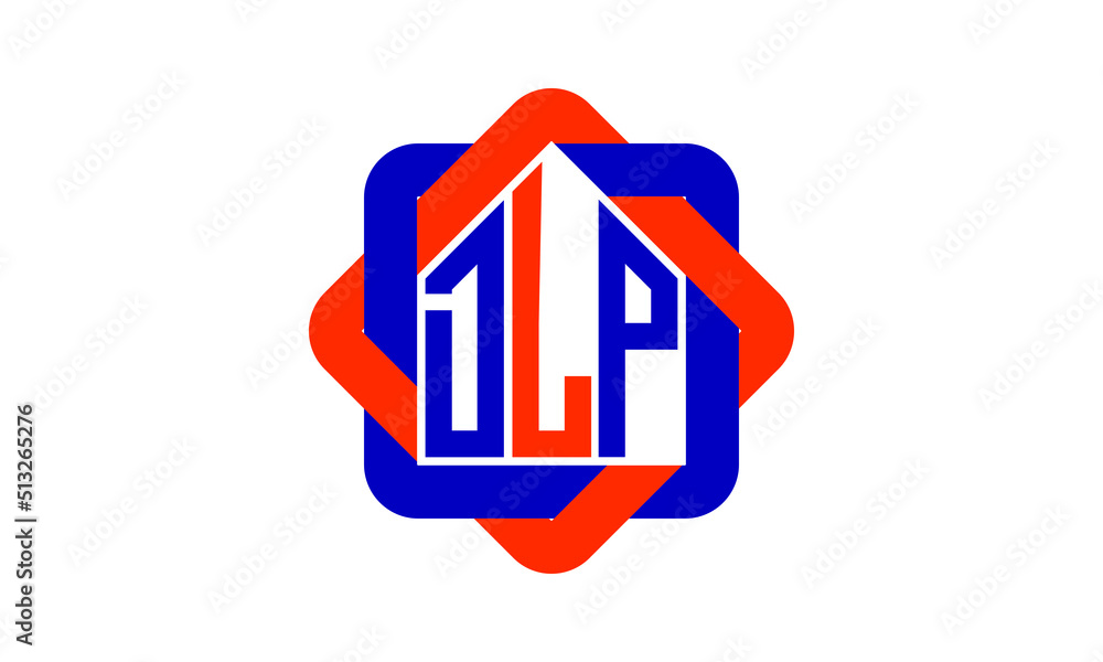 DLP three letter real estate logo with home icon logo design vector ...