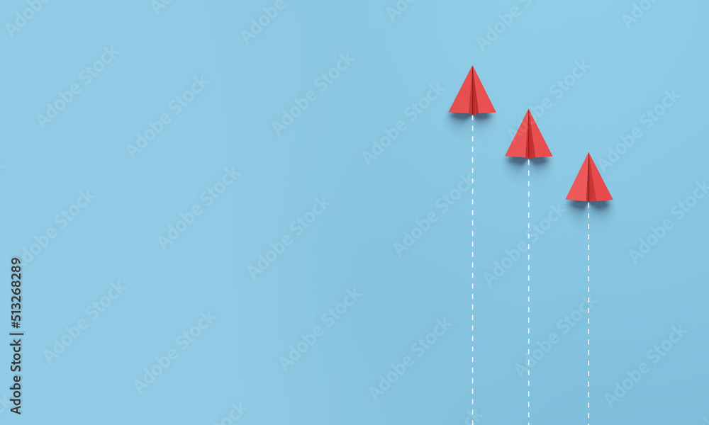 Paper airplanes organized as a team to ascend faster. Corporate ...