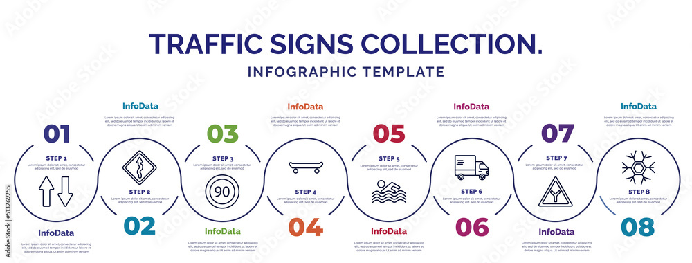 infographic template with icons and 8 options or steps. infographic for ...