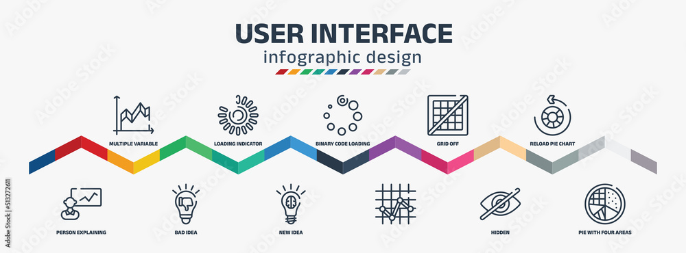 user interface infographic design template with multiple variable ...